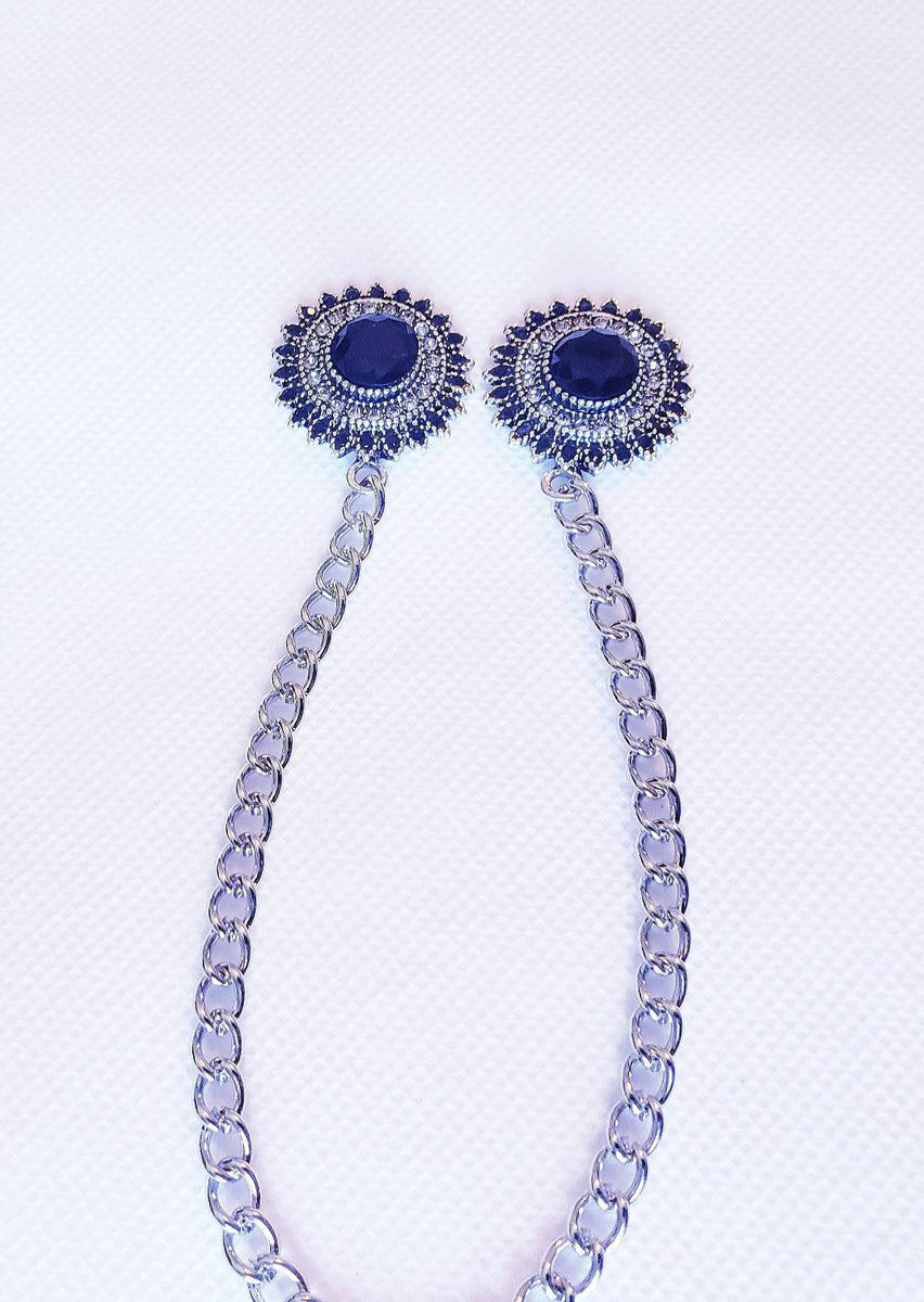 Black Collar Lapel Pin with Chain | Adrian's Ties and More