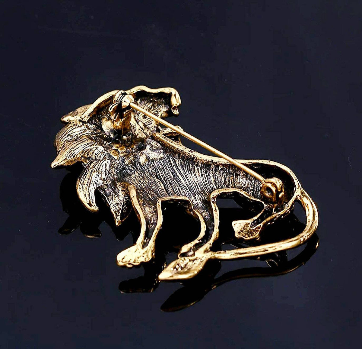 Lion Crystal Clasp Lapel Pin | Adrian's Ties and More