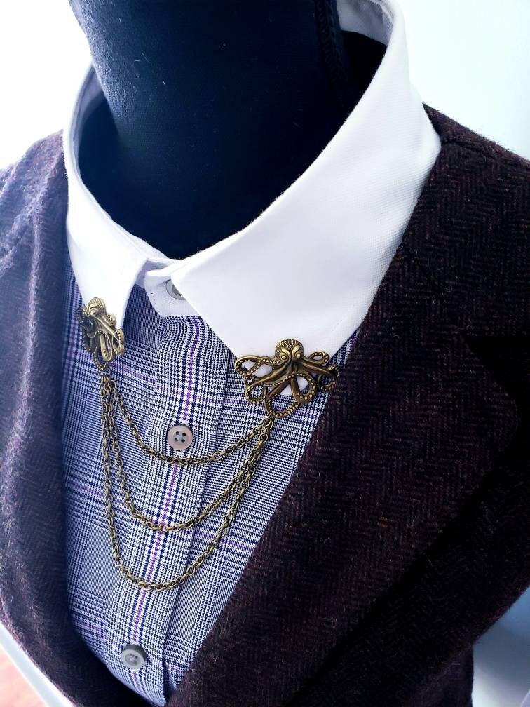 Octopus Collar Chain Pin | Adrian's Ties and More