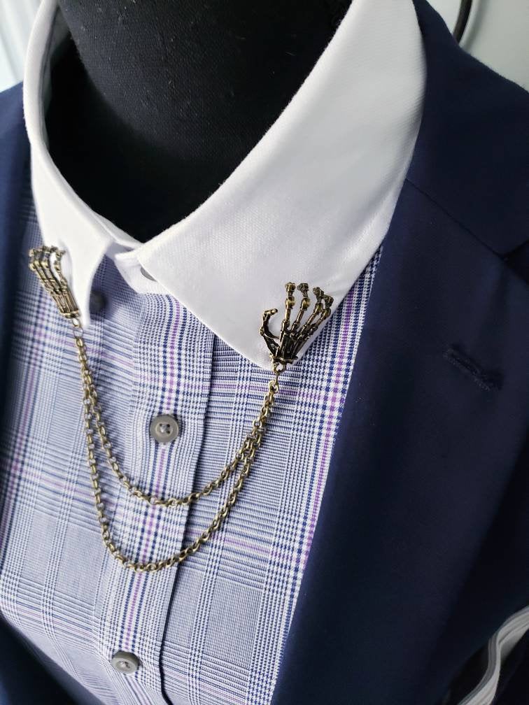 Robot Hands Collar Chain Pin | Adrian's Ties and More