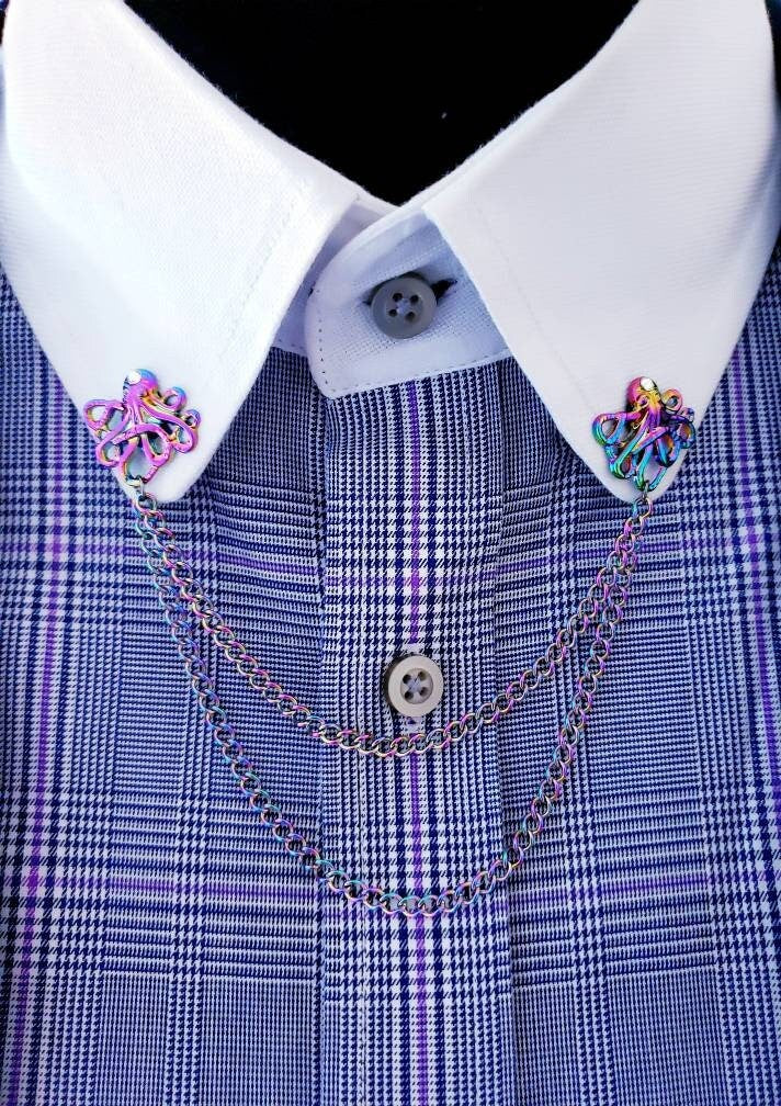 Swarovski Crystals Octopus Collar Pin | Adrian's Ties and More